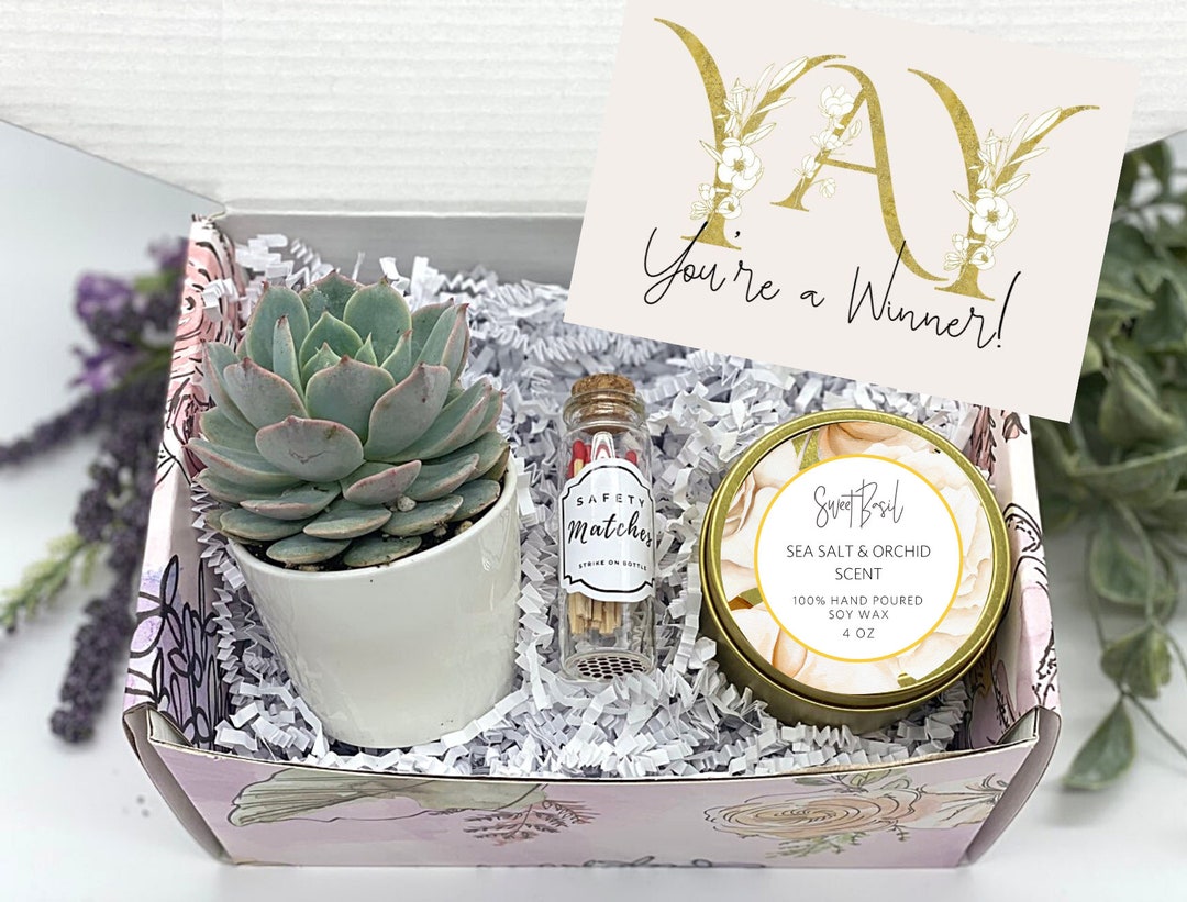 Baby Shower Game Prize Gift Box: Succulent, Soy Candle & Matches - Etsy