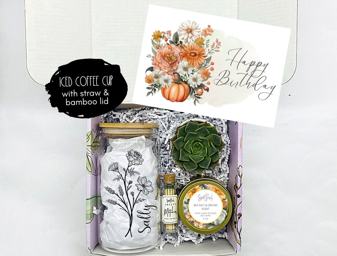 Custom Birth Flowers Libby Cup - Iced Coffee Cup - Birthday Gift ...