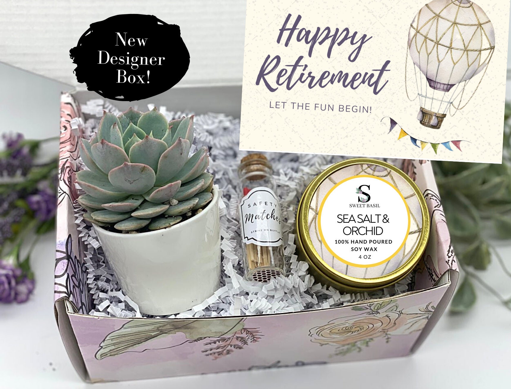 Happy Retirement Gift Box Retirement Gift Box Succulent | Etsy