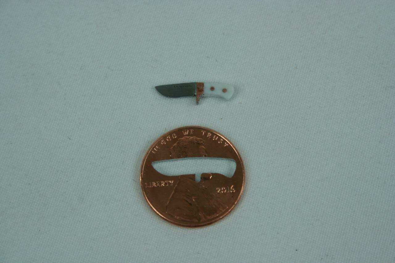CW SHOEMAKER Miniature Coin Knife Tiny Bowie Knife Made From the Center ...