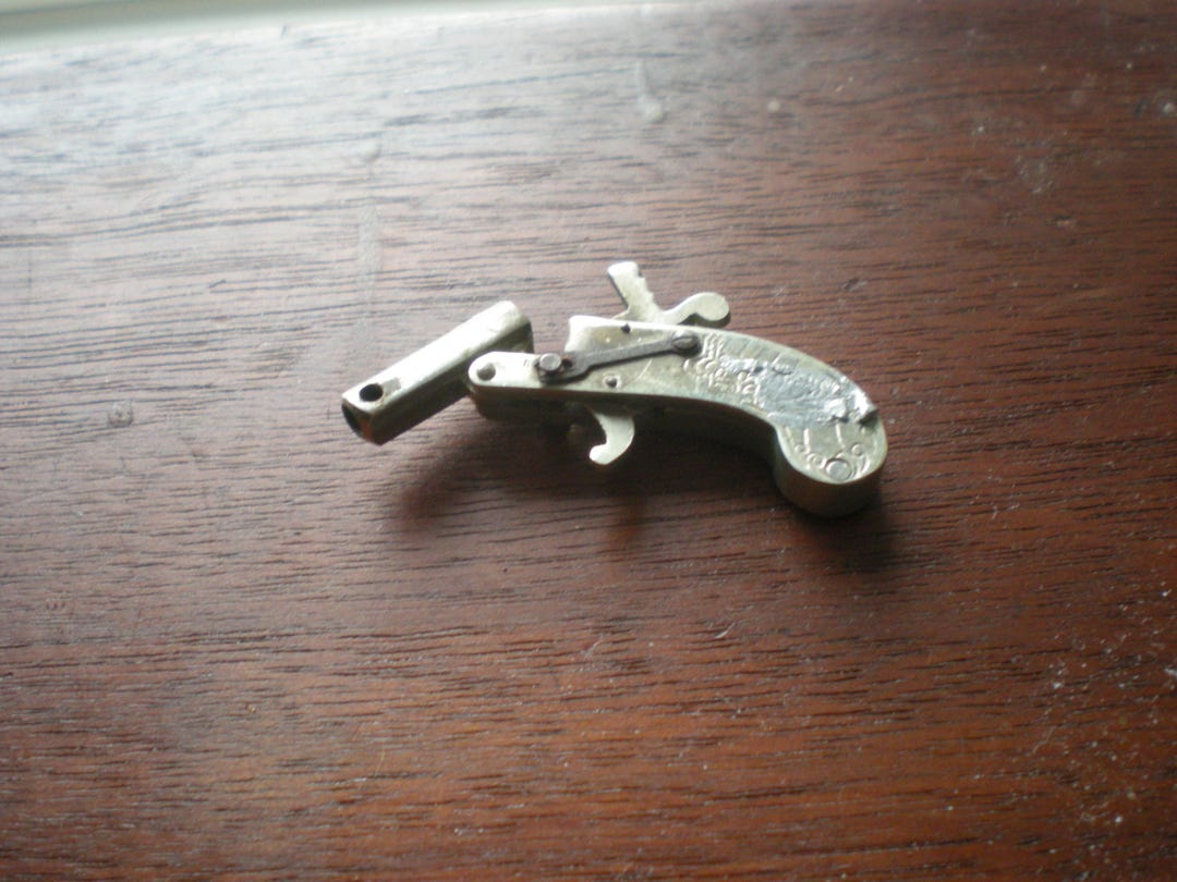 Berloque Miniature 2mm Pinfire Gun Watch Fob Pistol LITTLE ATOM ...