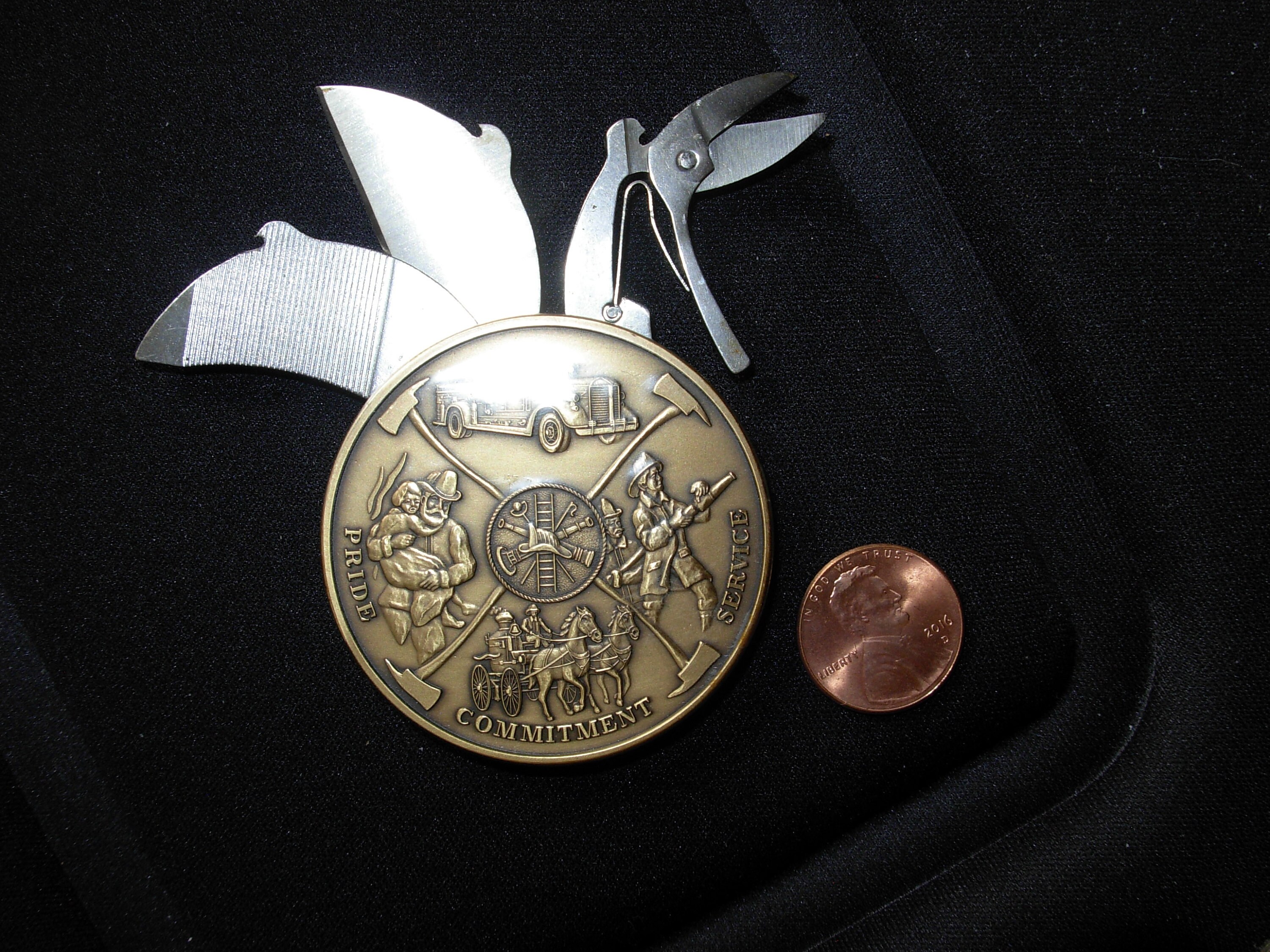 Saint Florian Firefighters Challenge Coin Knife File Scissors Cigar ...