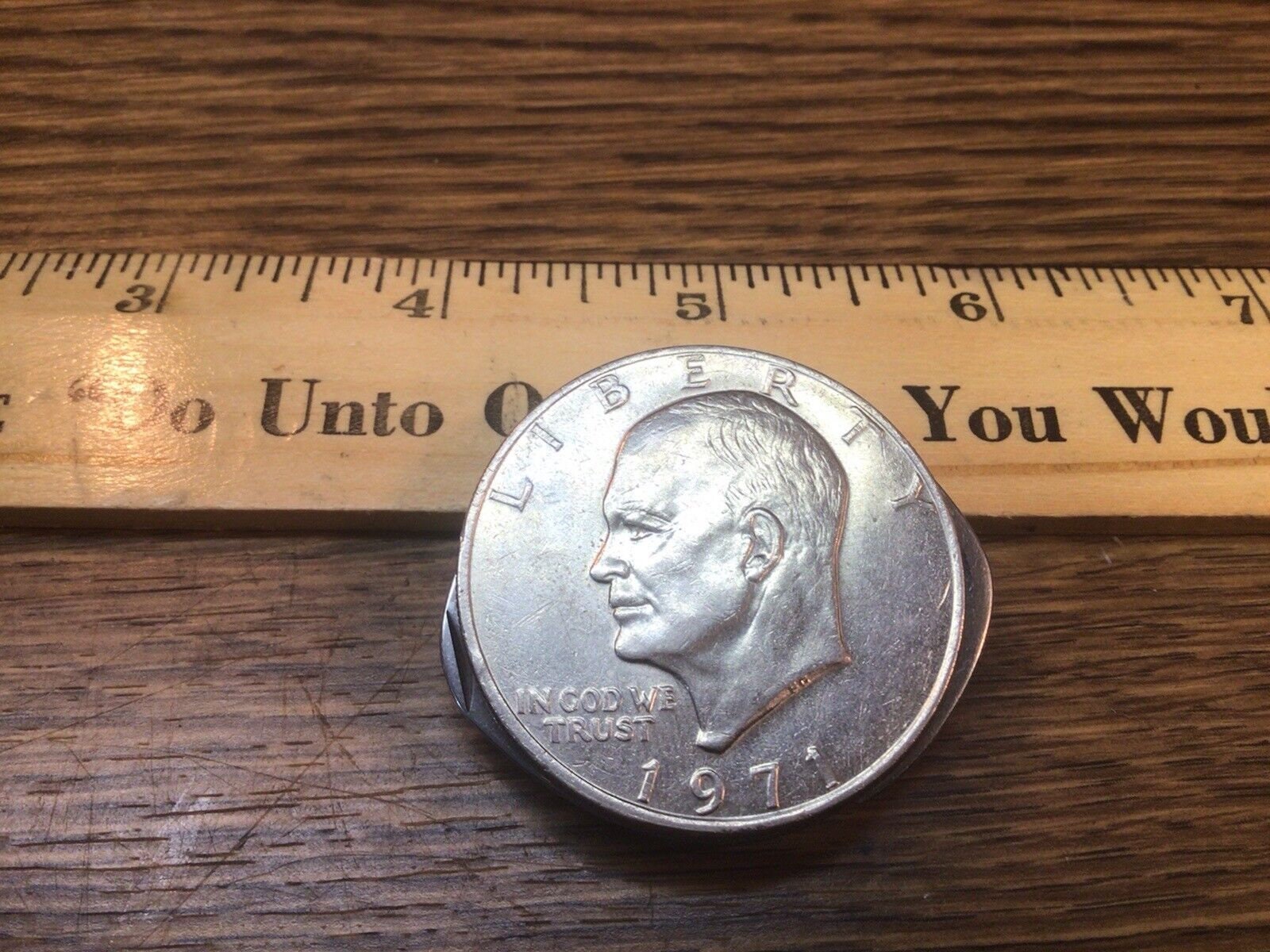 2 Coins Eisenhower IKE 1971 Coin Knife File Scissors Cigar Cutter Multi ...
