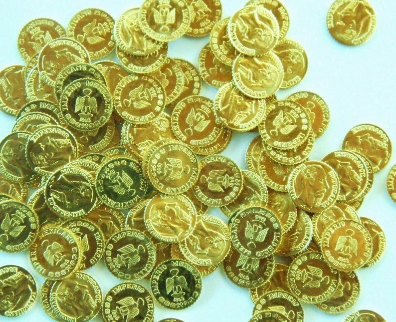 100 MEXICAN EMPIRE Peso 1865 Maximiliano Mini Gold Coin | Etsy