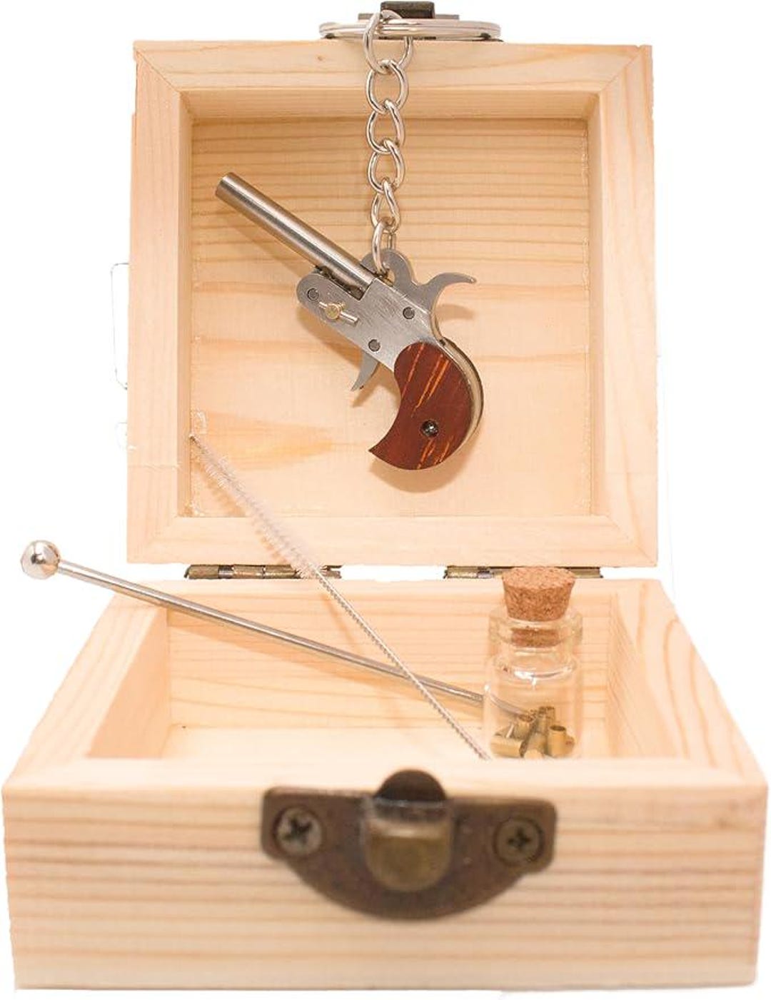 Miniature Derringer 2mm Pinfire Gun Key Chain Model With Bullet Shell ...