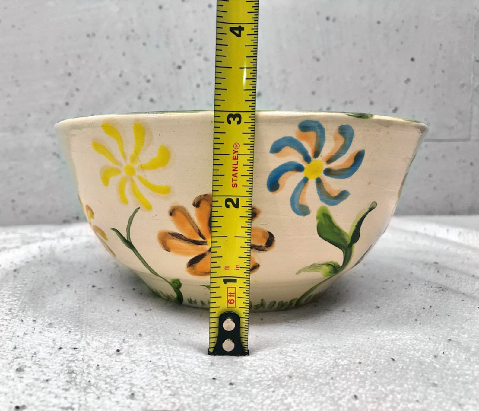 Flower Ceramic Bowl Handmade and Painted - Etsy