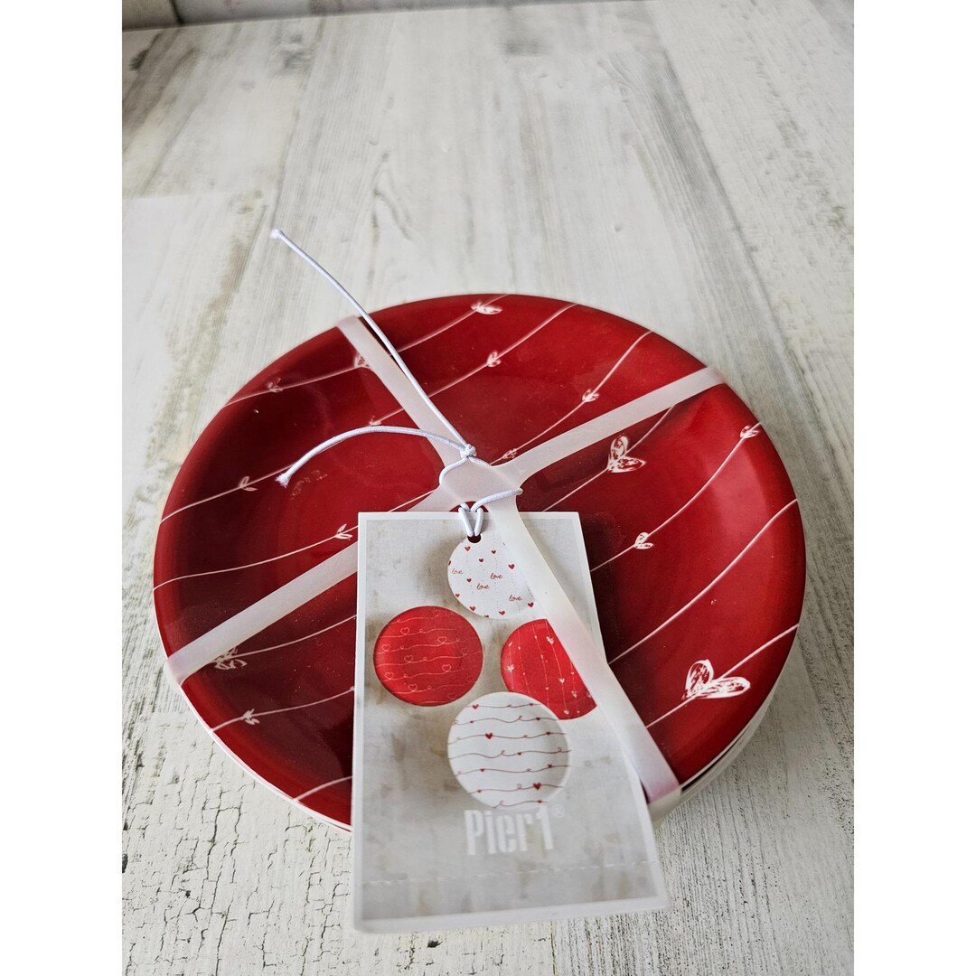 Pier 1 Valentine Appetizer Plate Set Heart Mini Dessert Plate - Etsy