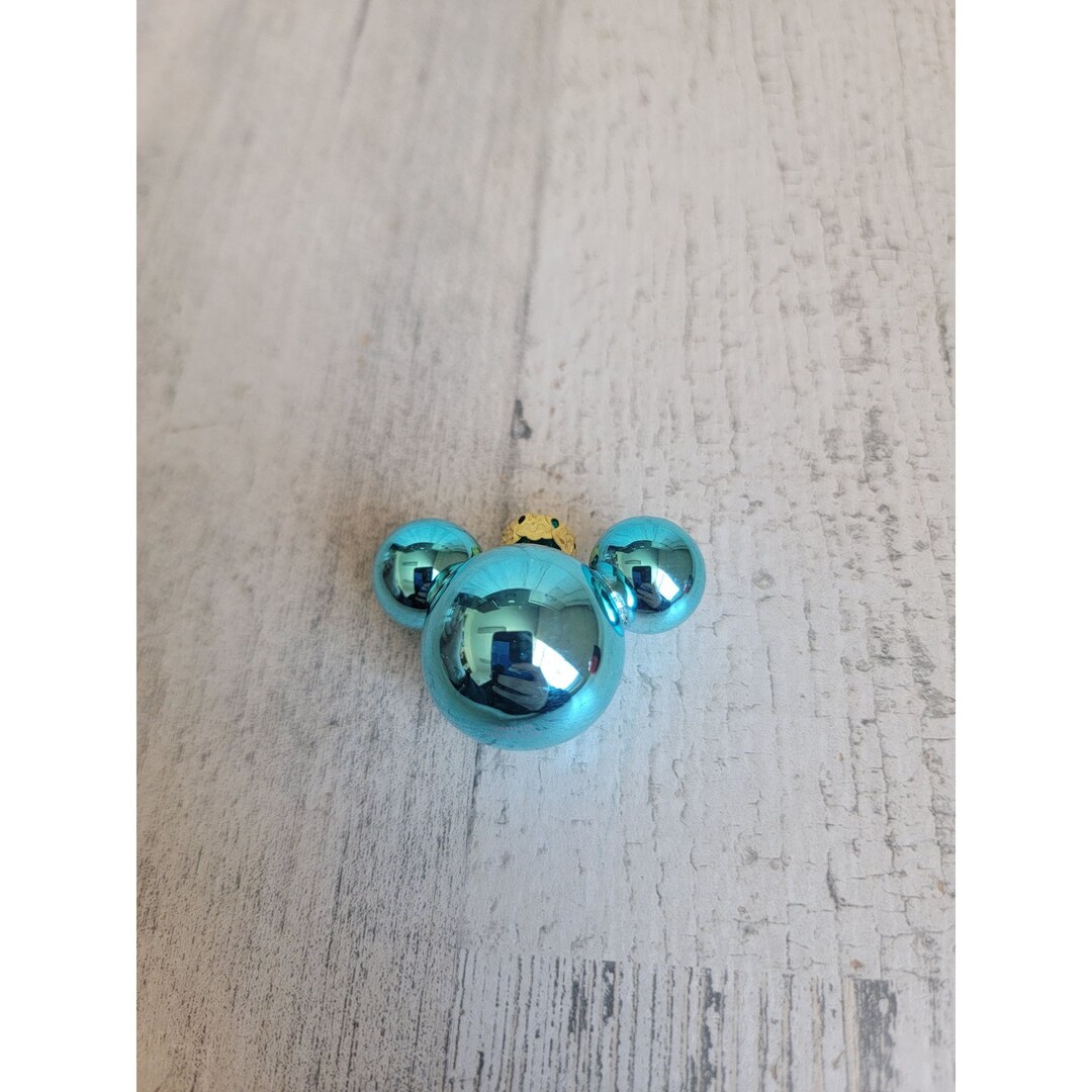Mini Mickey Mouse Blue Blown Glass Disney Ornament Xmas - Etsy