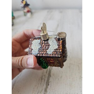 Old World OWC Log Cabin House Building Glass Xmas Tree - Etsy