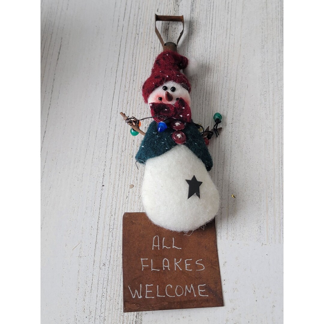 All Flakes Welcome Snowman Shovel Ornament Xmas Decor - Etsy