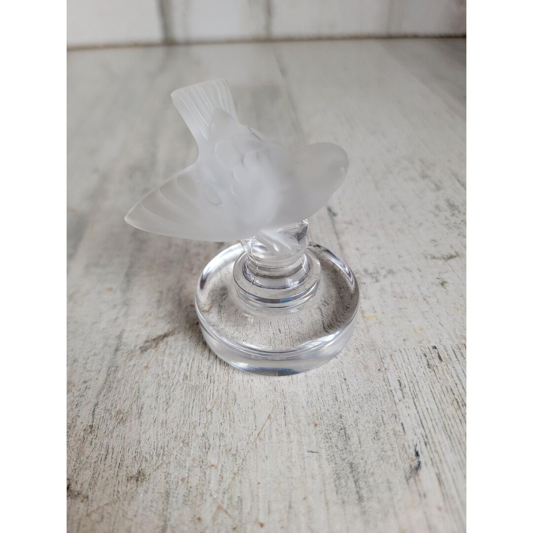 Lalique Crystal Frosted Bird Night Gale Sparrow Vintage Home Decor ...