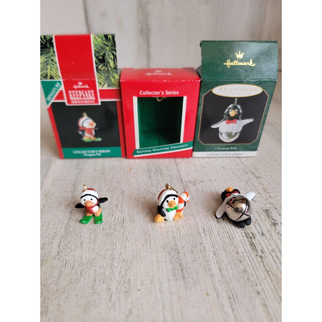 Hallmark Miniature Penguin Ski Bell Variety Ornament Xmas - Etsy
