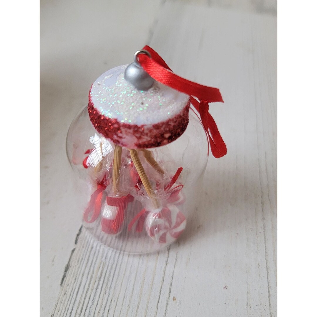 Mini Glass Peppermint Lollipop Sucker Ornament Xmas Decor - Etsy