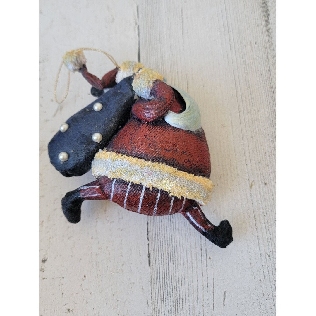 Rustic Bold Jolly Fat Santa Claus Gift Bag Ornament Xmas - Etsy