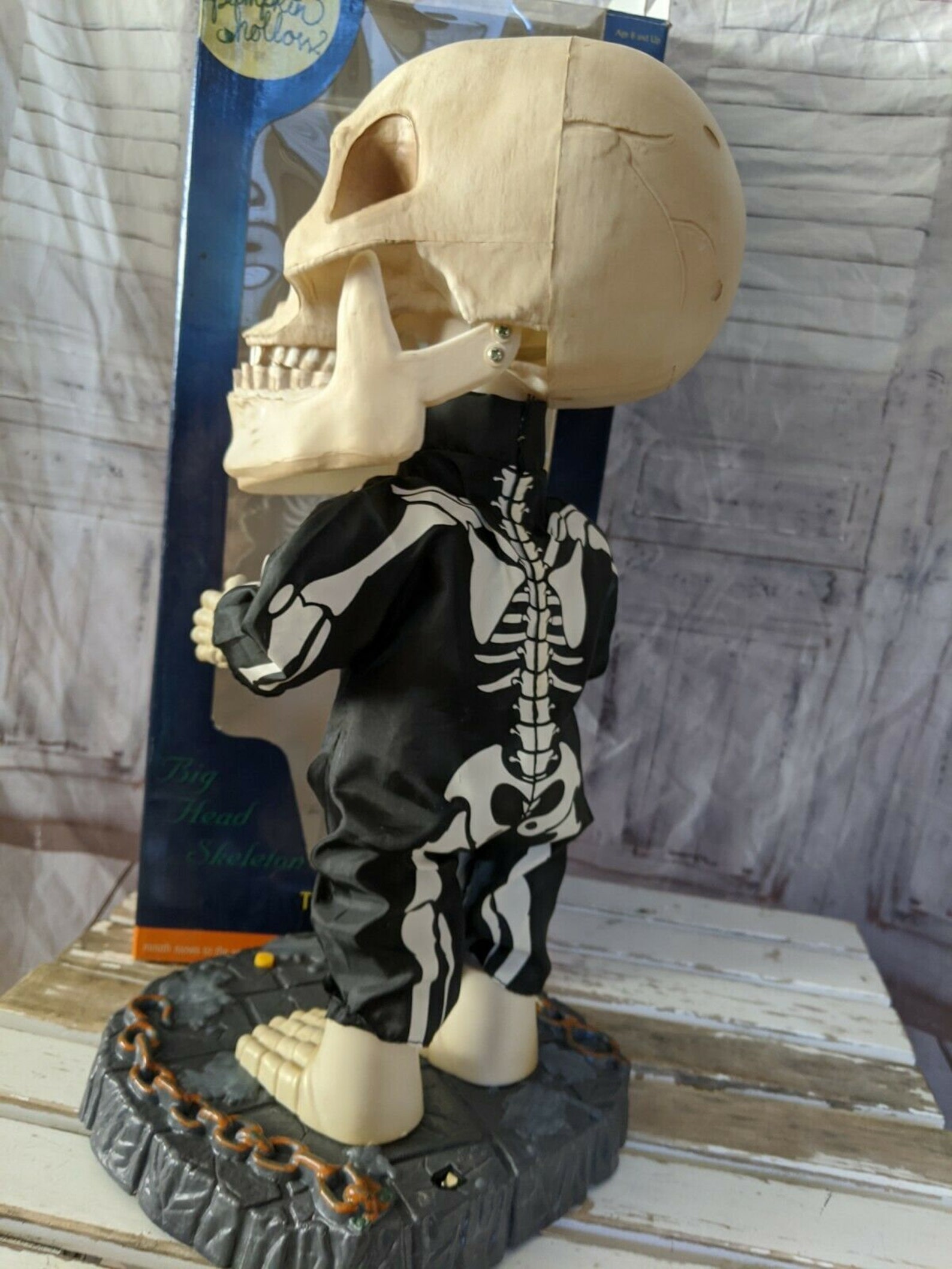Lemax Pumpkin Hollow Big Head Skeleton Lights Sound Sings - Etsy