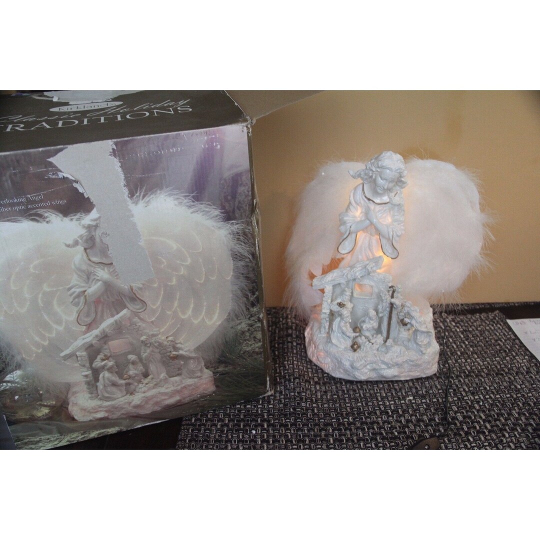 Kirkland Angel Fiberoptic Figurine Statue Light up Nativity Christian ...