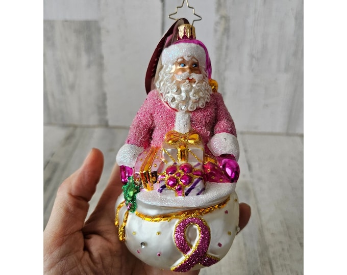 Radko Think Pink Nick Breast Cancer Ornament Xmas Tree - Etsy