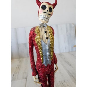 Vallerta Folk Art Mexico Glitter Devil Tuxedo Unique Vintage Statue ...