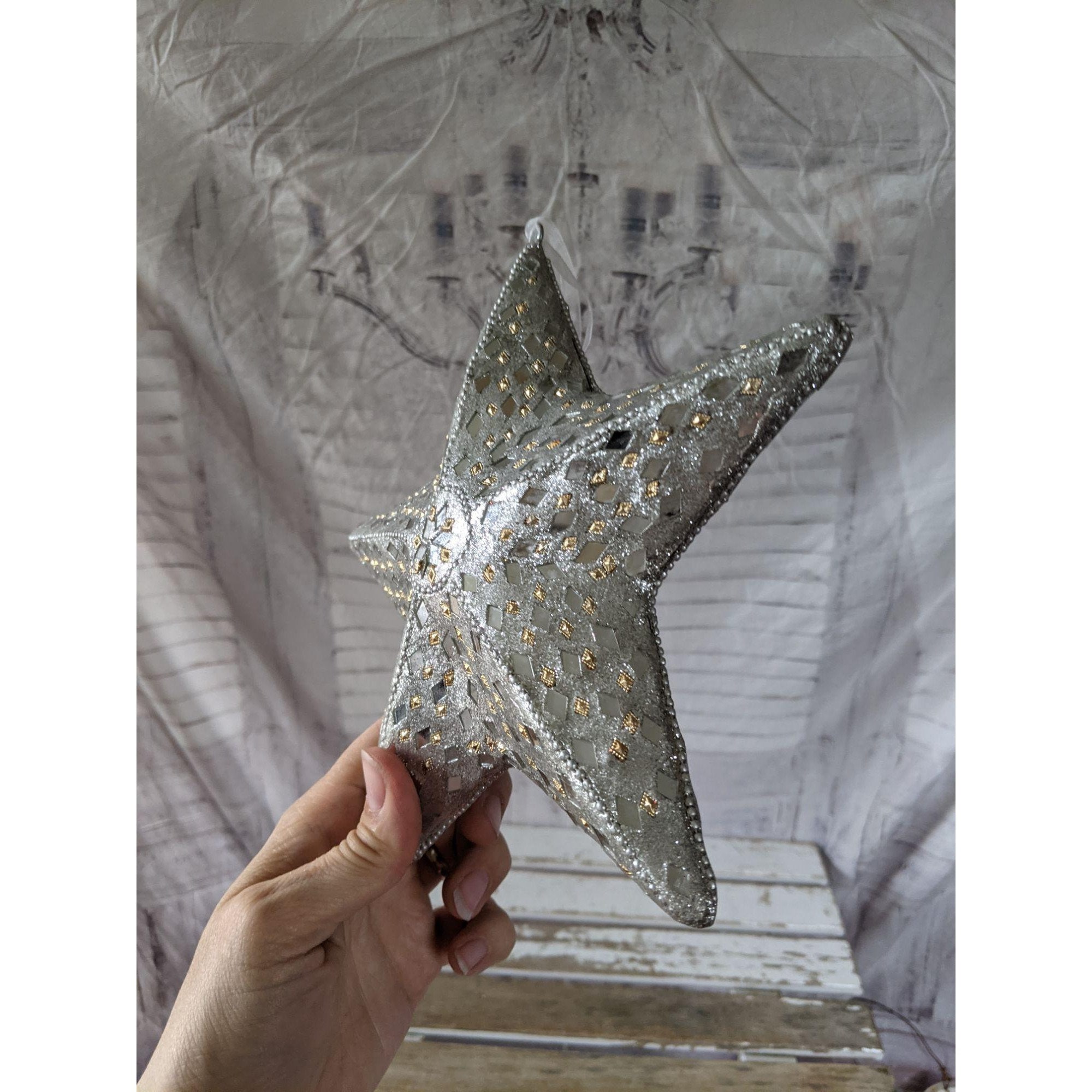 Large Silver Star Ornament Lawn Decor Huge Sparkle Gold - Etsy Canada