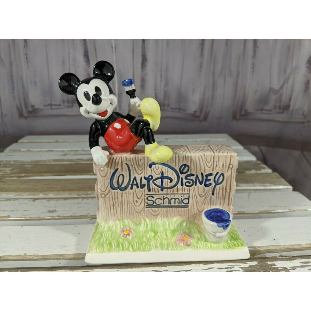 Schmid Disney Mickey Mouse Ceramic Figurine Plaque Painting Sign Store ...