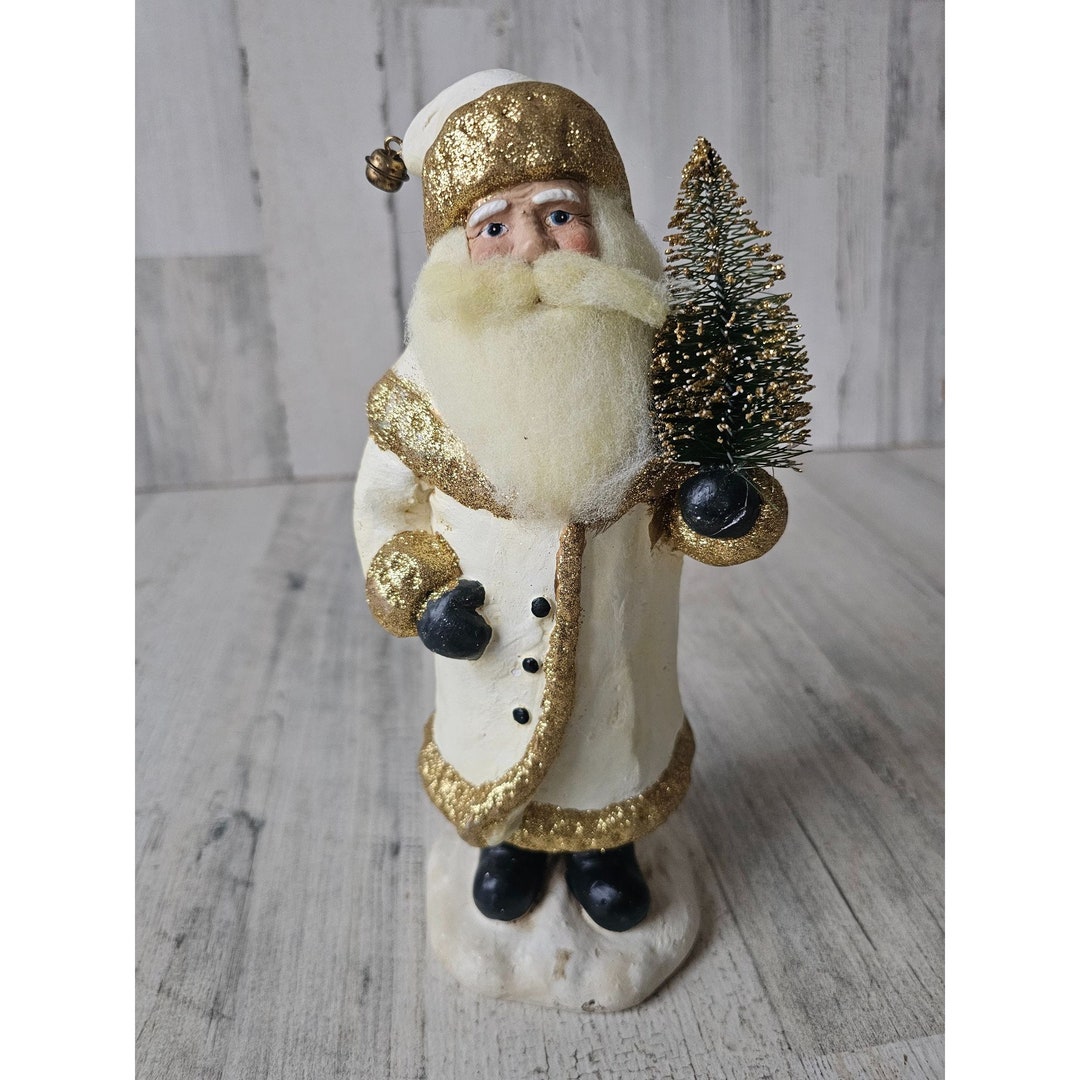 Gold Glitter Statue Tree Figurine Xmas Decor Shabby Chic - Etsy