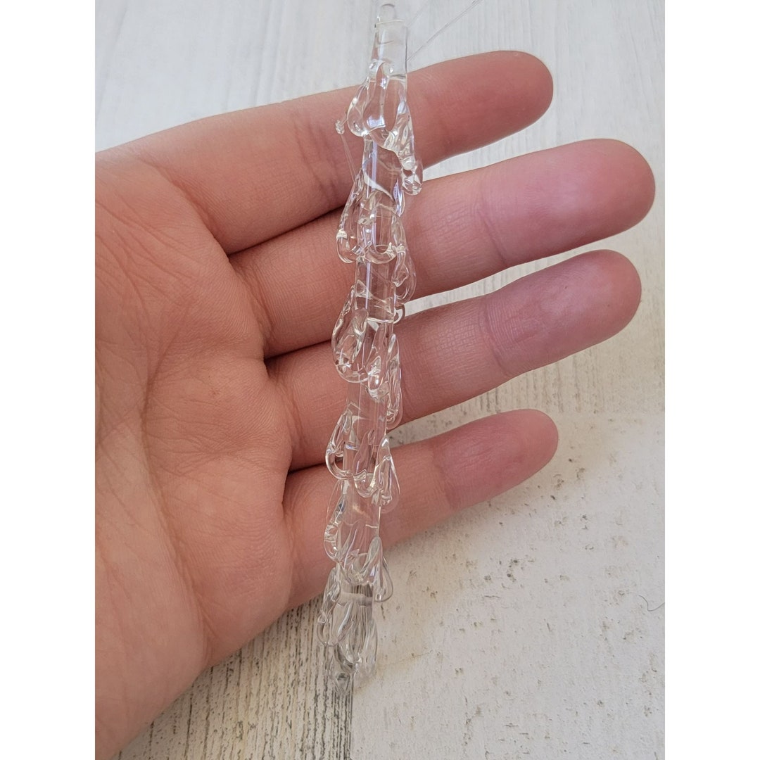 Clear Glass Icicle Ornaments Xmas Decor - Etsy