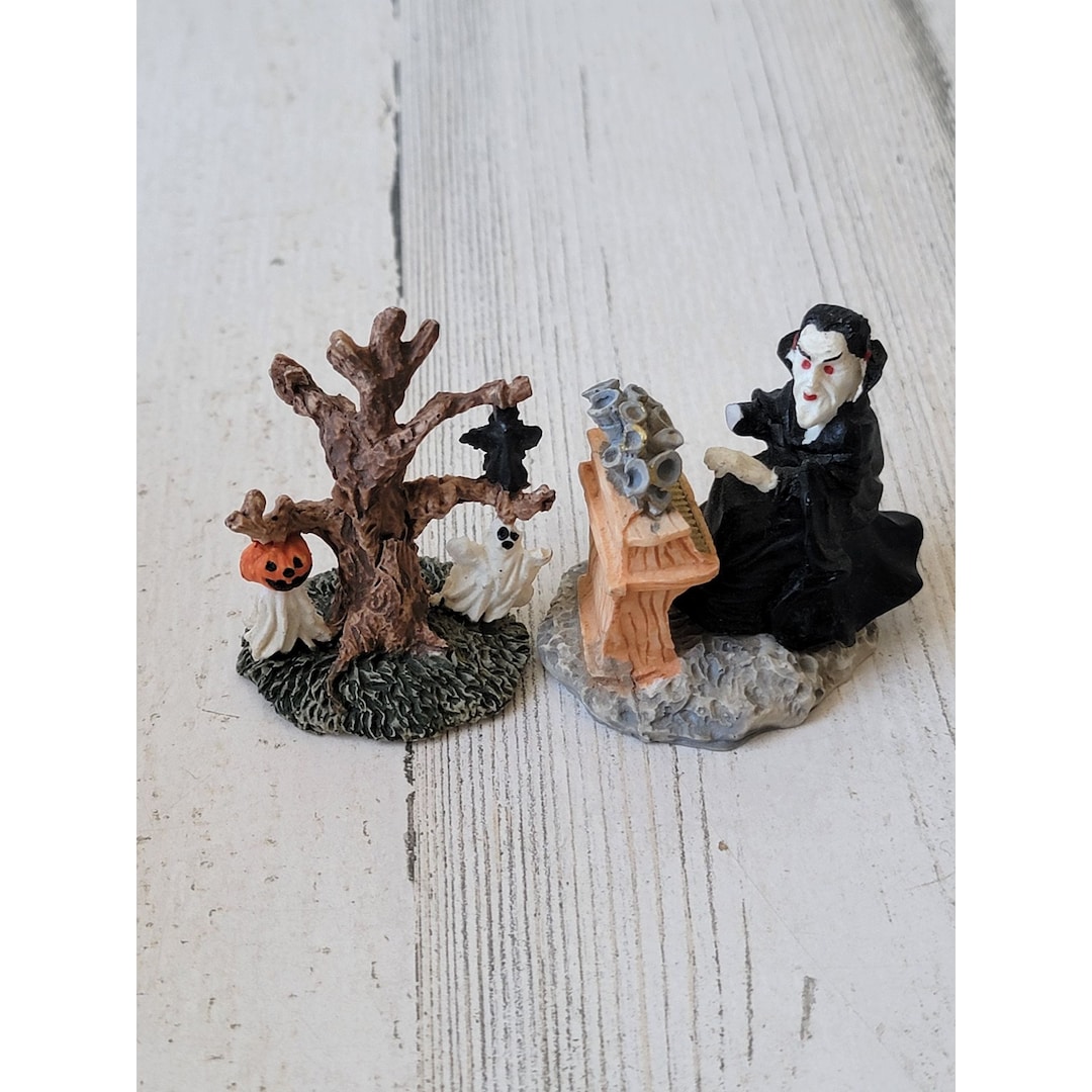 Dracula Vampire Organ Piano AS IS Spooky Tree Ghost Village Accessory ...