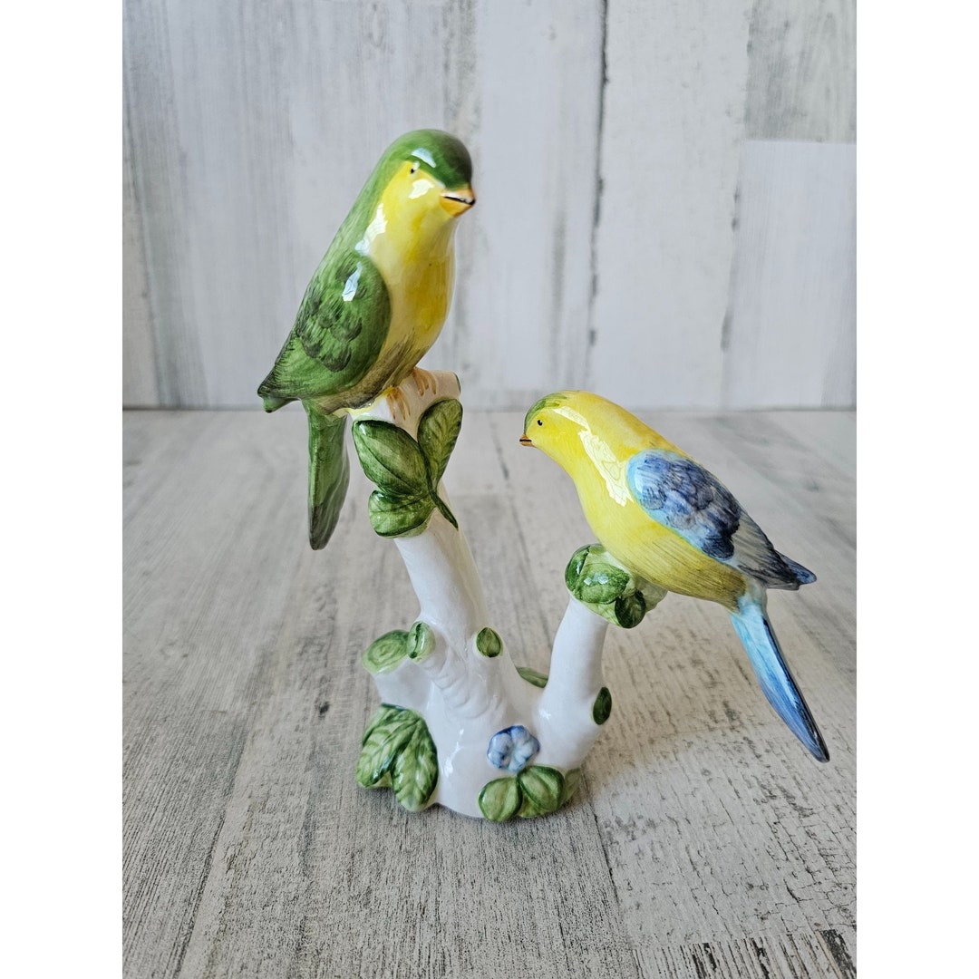 Vietri Parakeet Bird Statue Italy RARE Figurine Vintage - Etsy