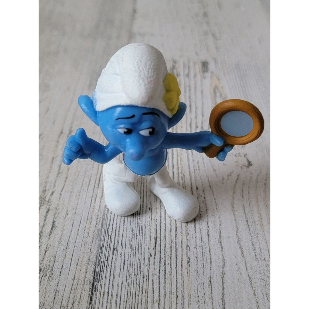 Mcdonald's Peyo Vanity Smurf Blue Toy Figure - Etsy