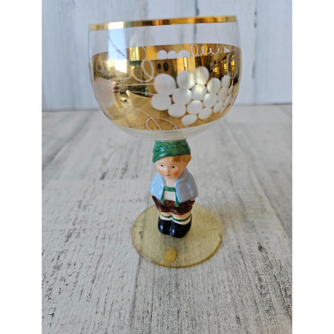 Goebel Boy Goblet Glass Cup Vintage - Etsy