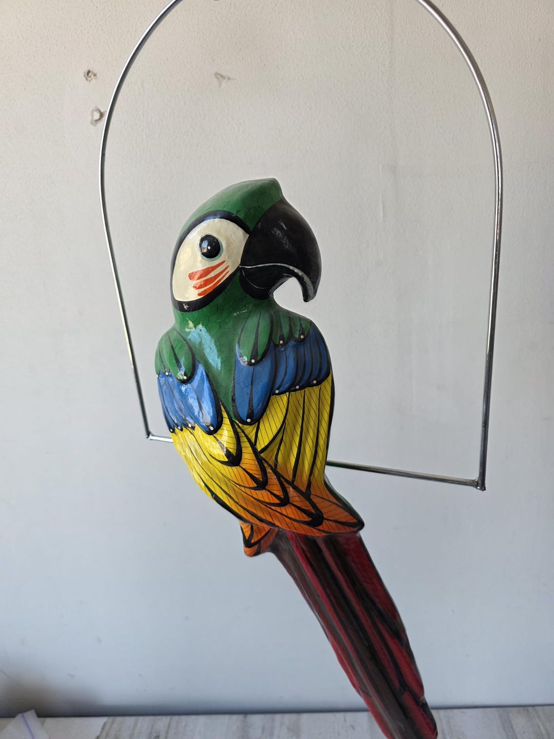 Vintage J. Murovia Macaw Paper Mache Parrot Hanging Mexico Realistic ...