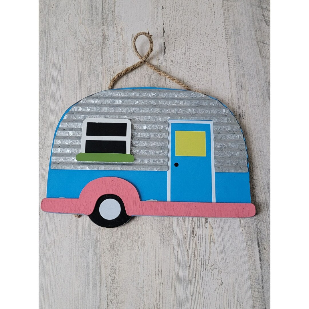 Blue RV Camper Woods Sign Wooden Decor Prop - Etsy