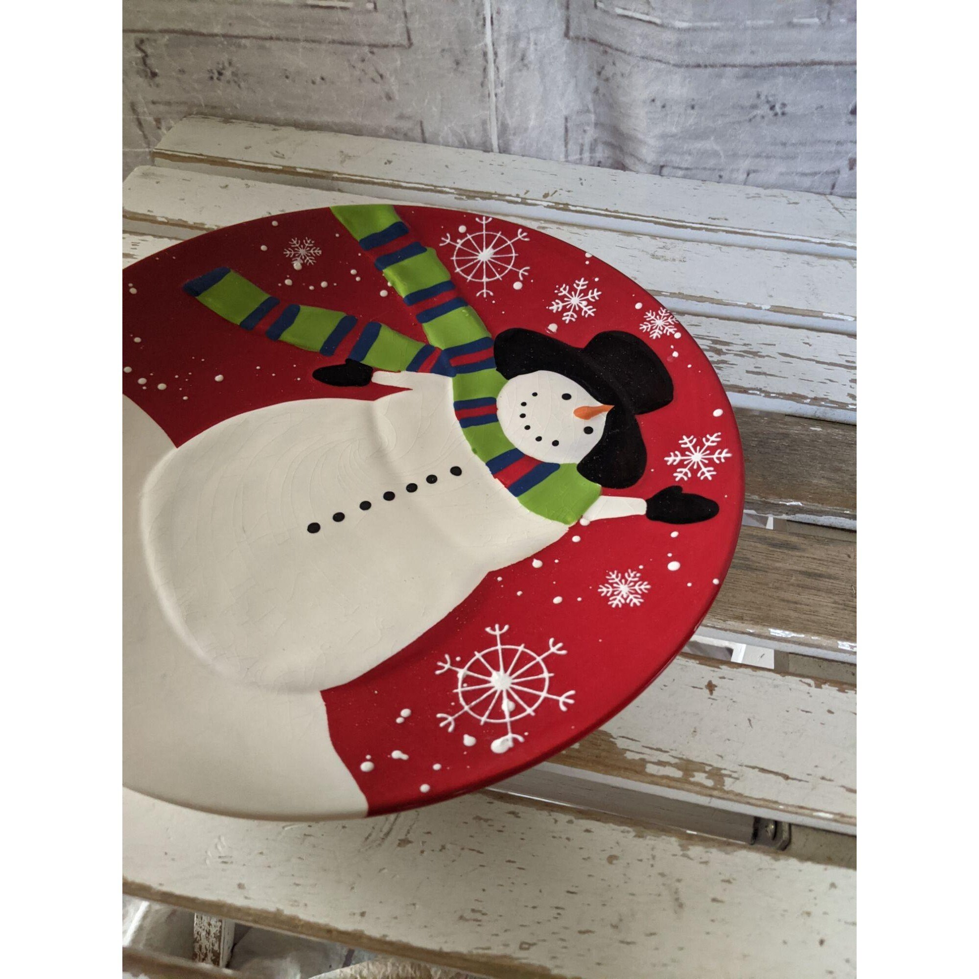 St Nicholas Square Jolly Snowman Dinner Plate X-mas Holiday - Etsy UK