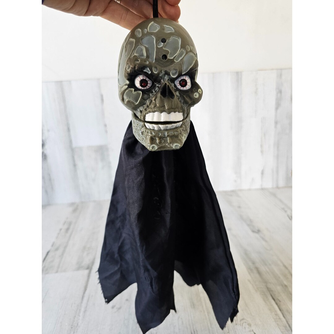 Gemmy Animated Hanging Skeleton Light up Vintage Mini Skull Prop Home ...