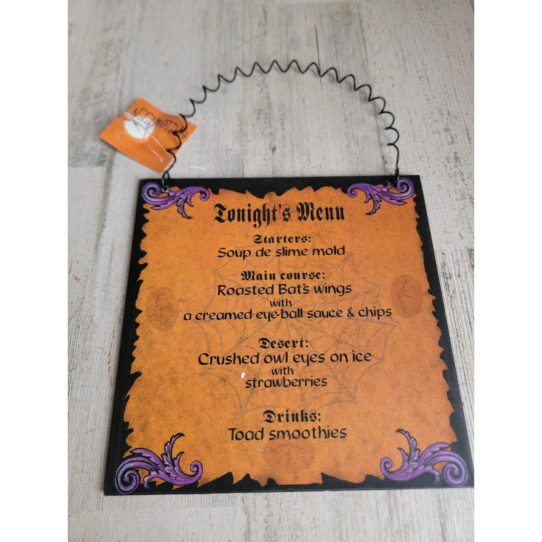 Halloween Tonight's Menu Gross Witch Food Potion Sign - Etsy