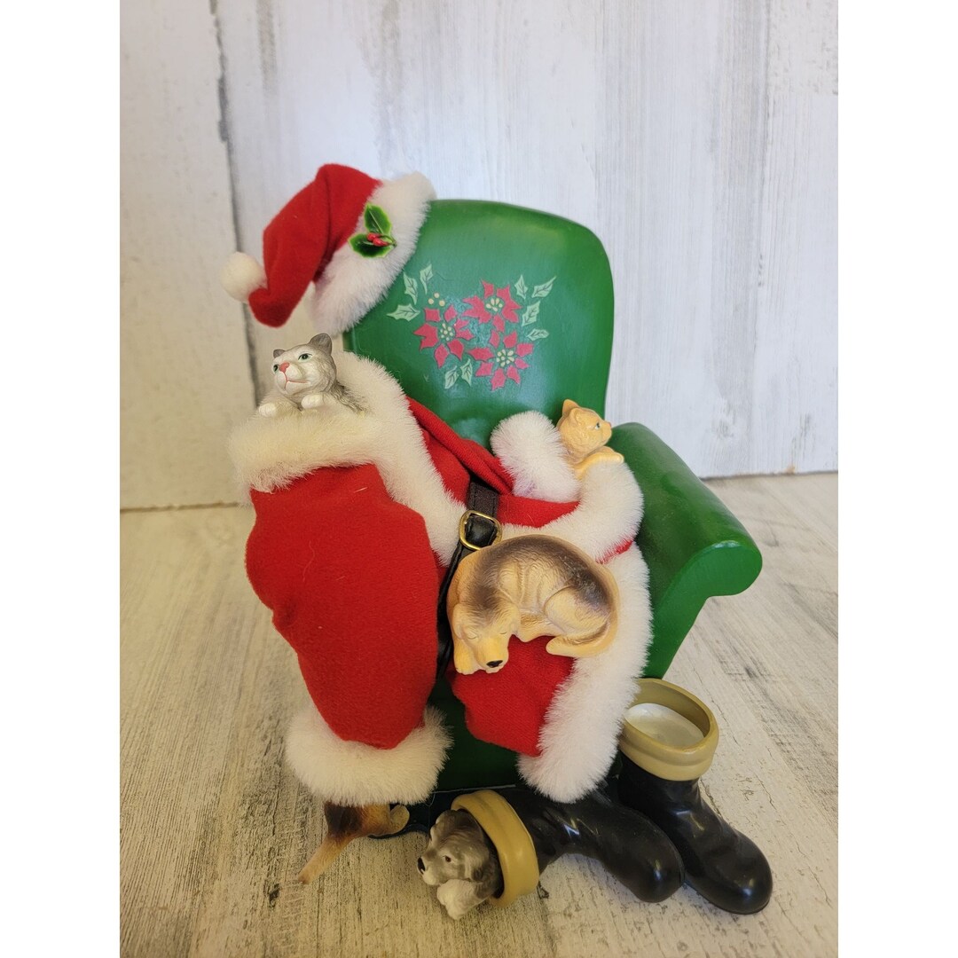Santa Claus Recliner Pet Cat Dog Animal Xmas Christmas Figure - Etsy