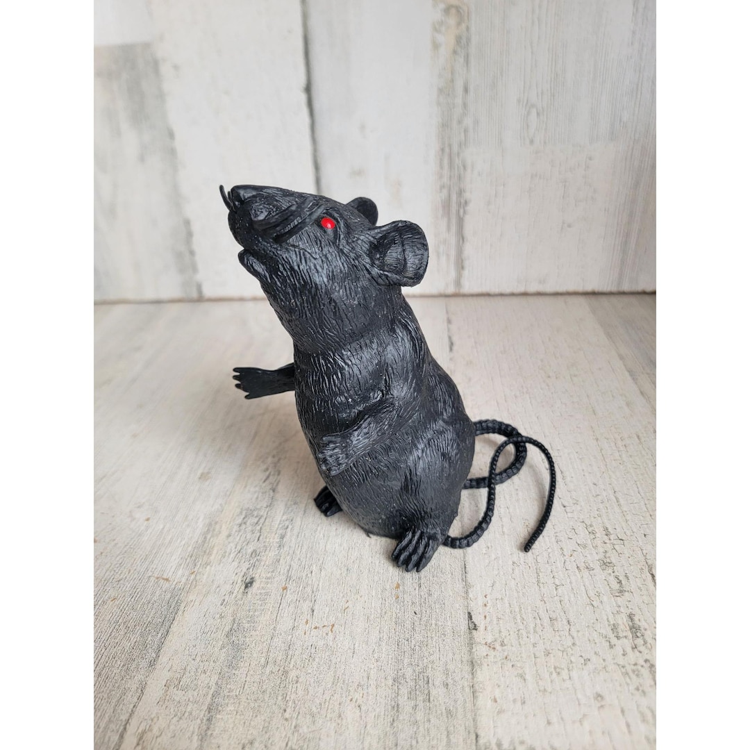 Hallmark Red Eye Black Rubber Rat Scary Prop Realistic - Etsy