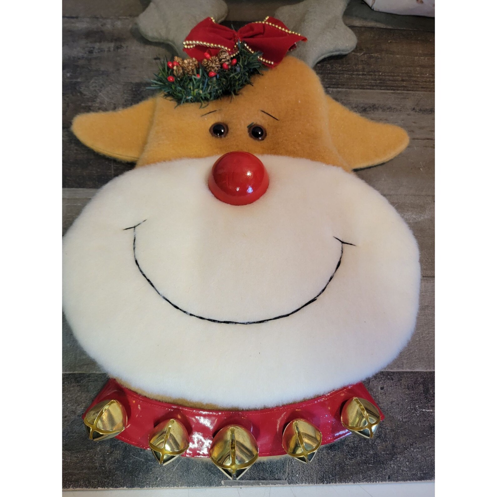 Rita Rae Rudolph Reindeer Bell Plush Sign Decor Mistletoe | Etsy