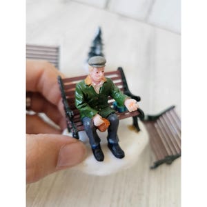 Lemax Bench Tree People Accessory Birds Feeding Man - Etsy