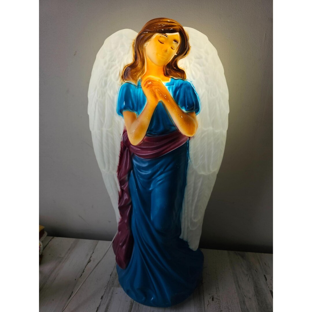 General Foam Angel Chureb Blow Mold Blue Wings Nativity Xmas Vintage ...