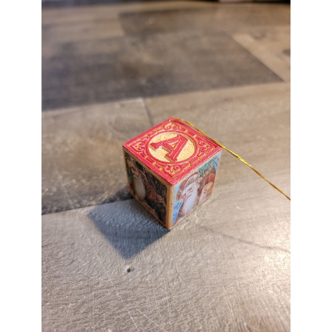 Wooden A B Letter Santa Block Girl Ornament Xmas Tree Holiday - Etsy