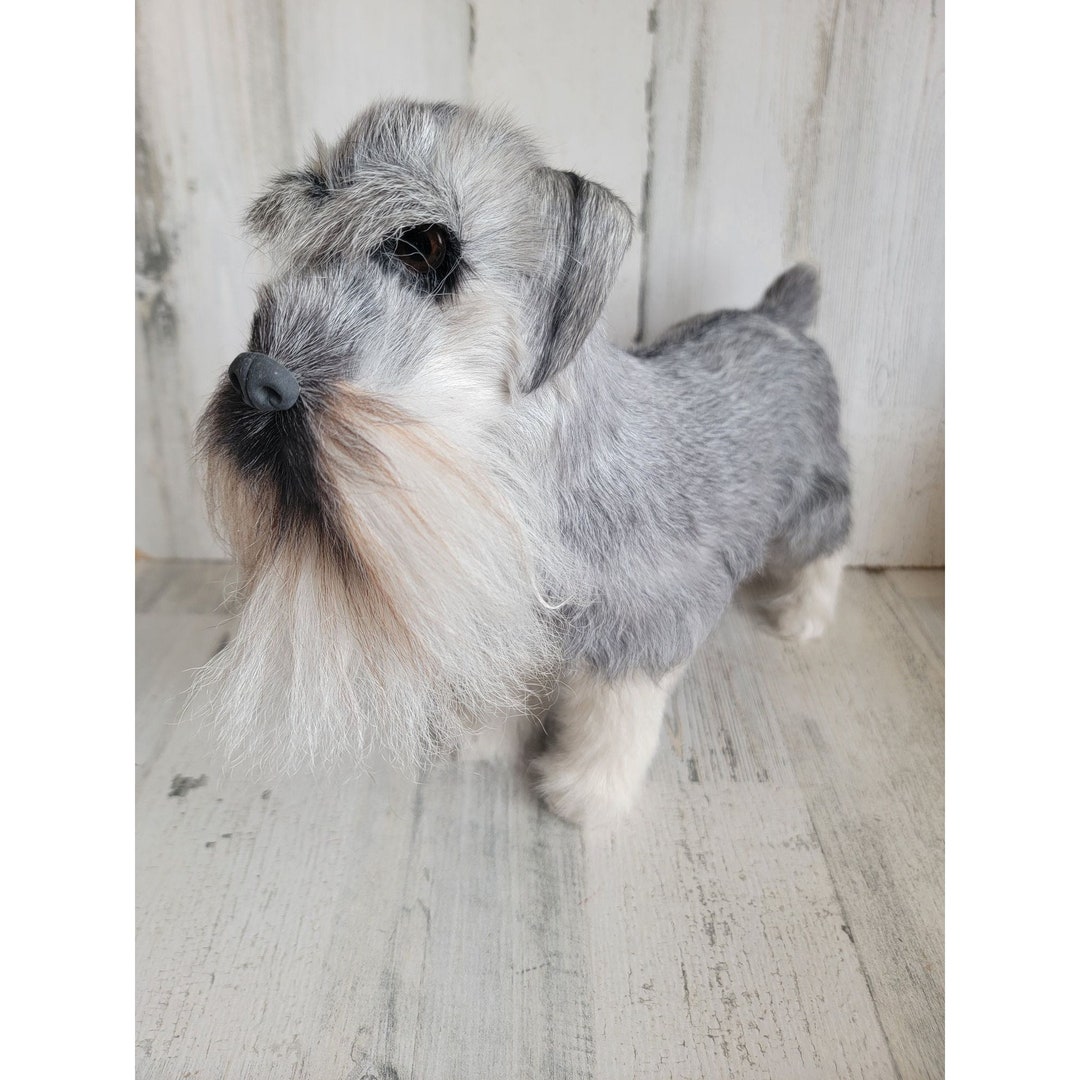 Faux Fur Realistic Miniature Schnauzer Dog Home Decor - Etsy