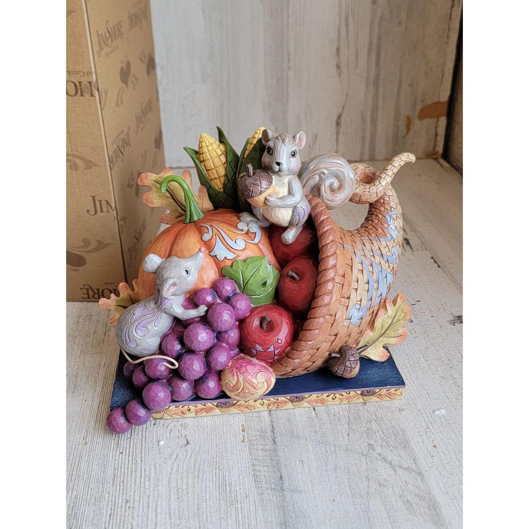 Jim Shore Cornucopia Harvest of Blessings Mouse Figure Decor - Etsy