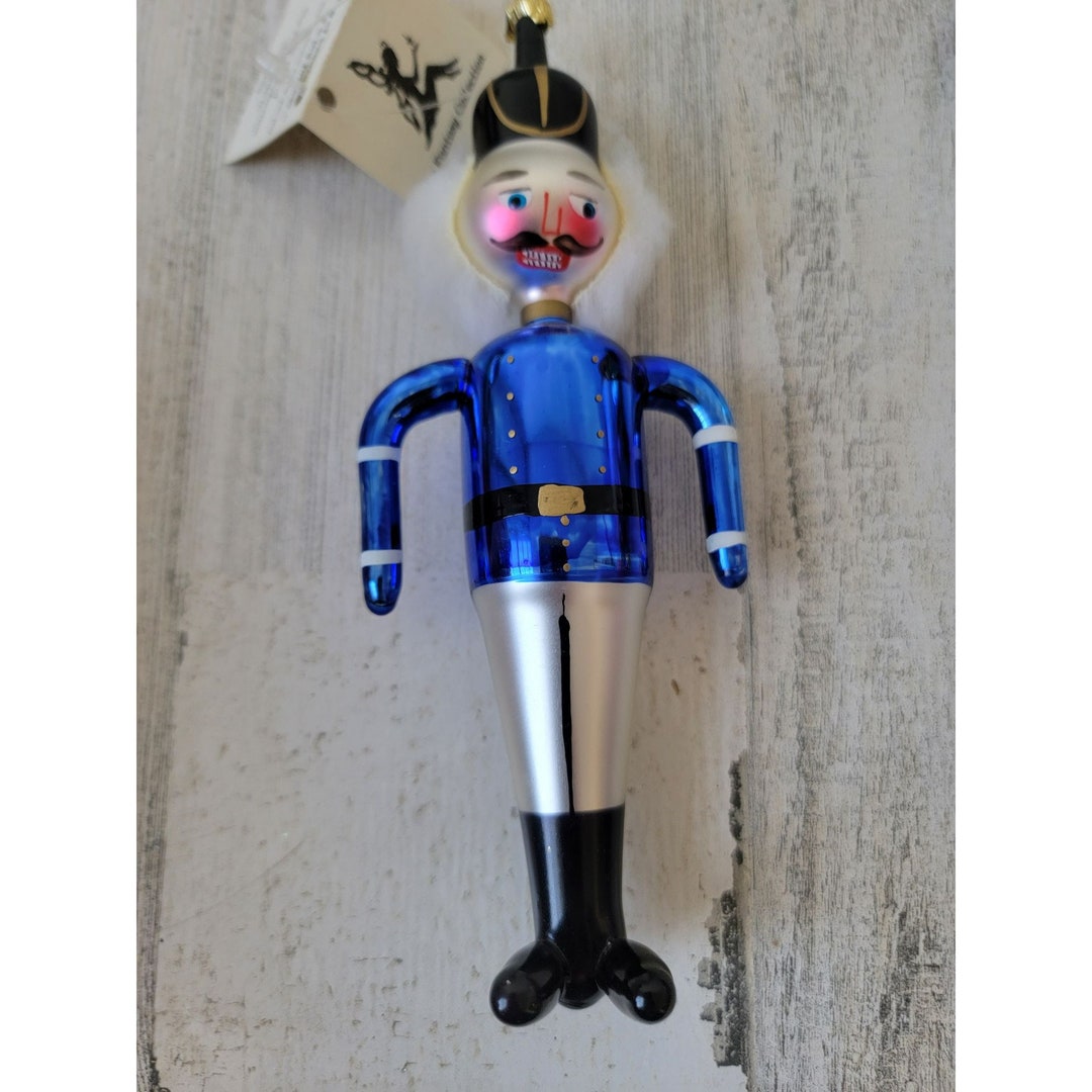 Italy Blown Glass Blue Nutcracker Soldier Ornament Xmas - Etsy