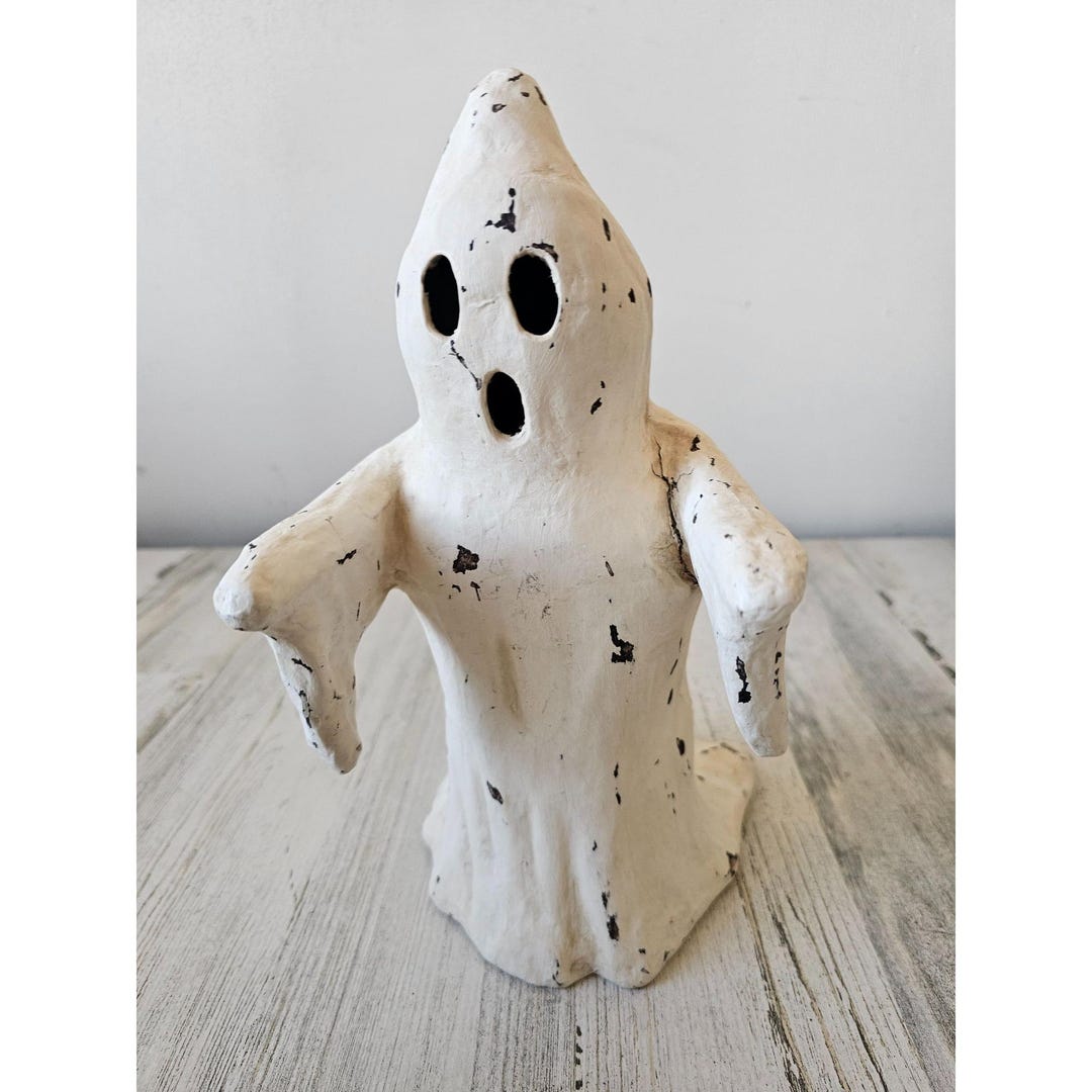 Vintage Bethany Lowe Paper Mache Ghost Halloween Statue Figurine Decor ...