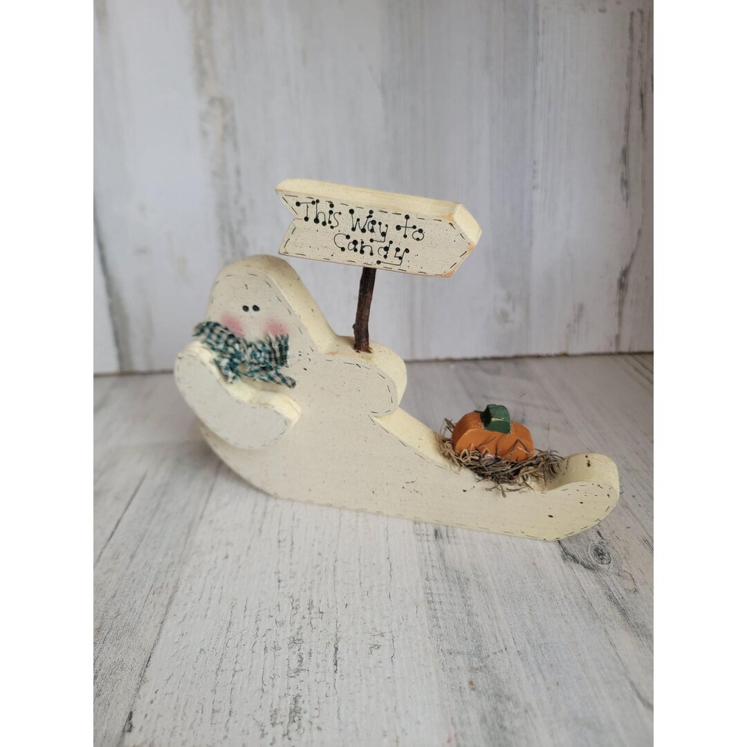 Vintage Wooden Boo This Way to Candy Home Decor Halloween - Etsy