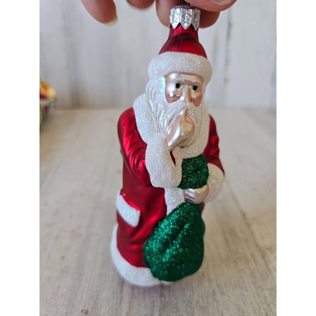 Patricia Breen Santa Shh RARE Event Sack Quiet Glass Ornament Xmas Tree ...