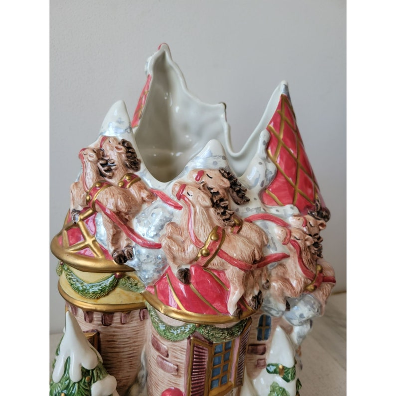 Fitz Floyd North Pole Castle Reindeer Slay Centerpiece Vase - Etsy