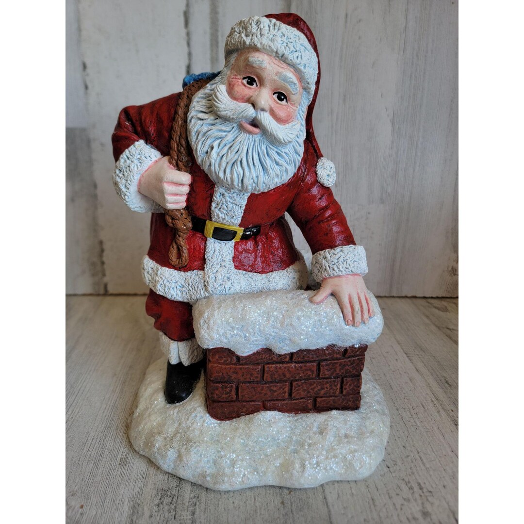 Unique Glitter Santa Claus Chimney Gift Home Decor Figure - Etsy