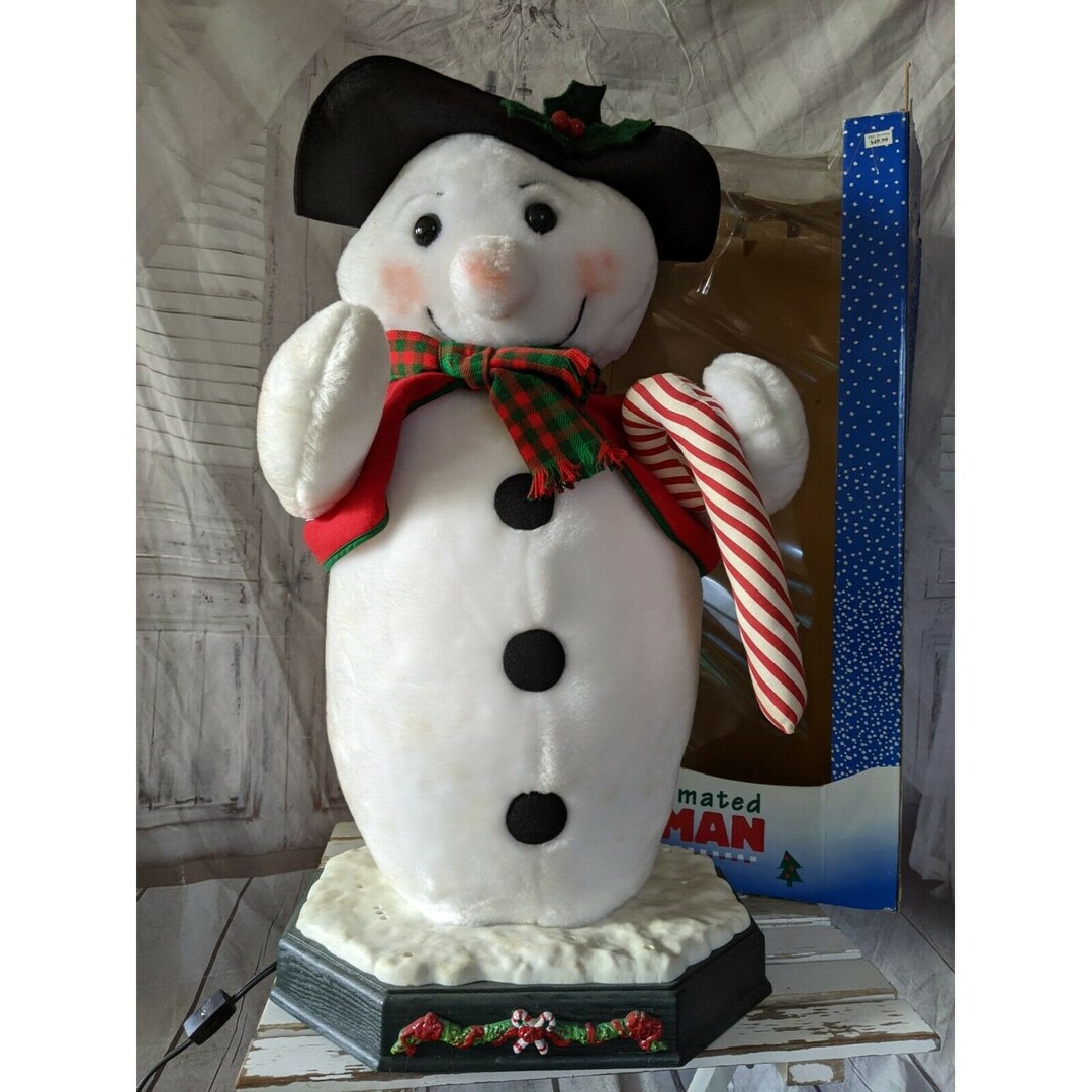 Vintage 1998 Holiday Creations Large Snowman Animated Christmas Decor ...
